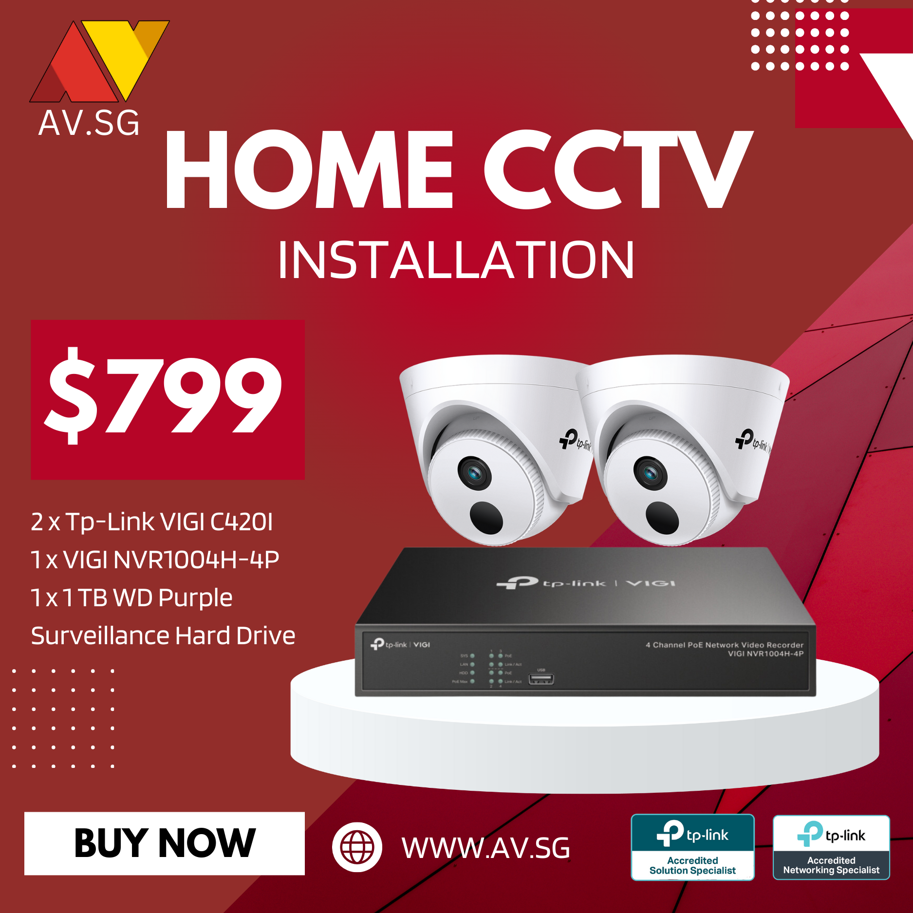 (Installation) Tp-Link Home CCTV Installation Bundle (Turret) – ACE x AV.SG
