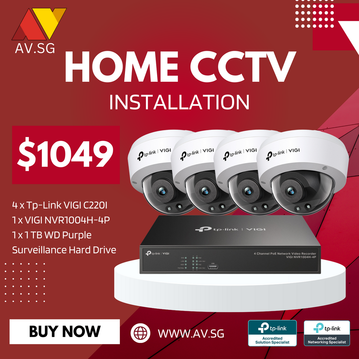 (Installation) Tp-Link Home CCTV Installation Bundle (Dome) – ACE x AV.SG